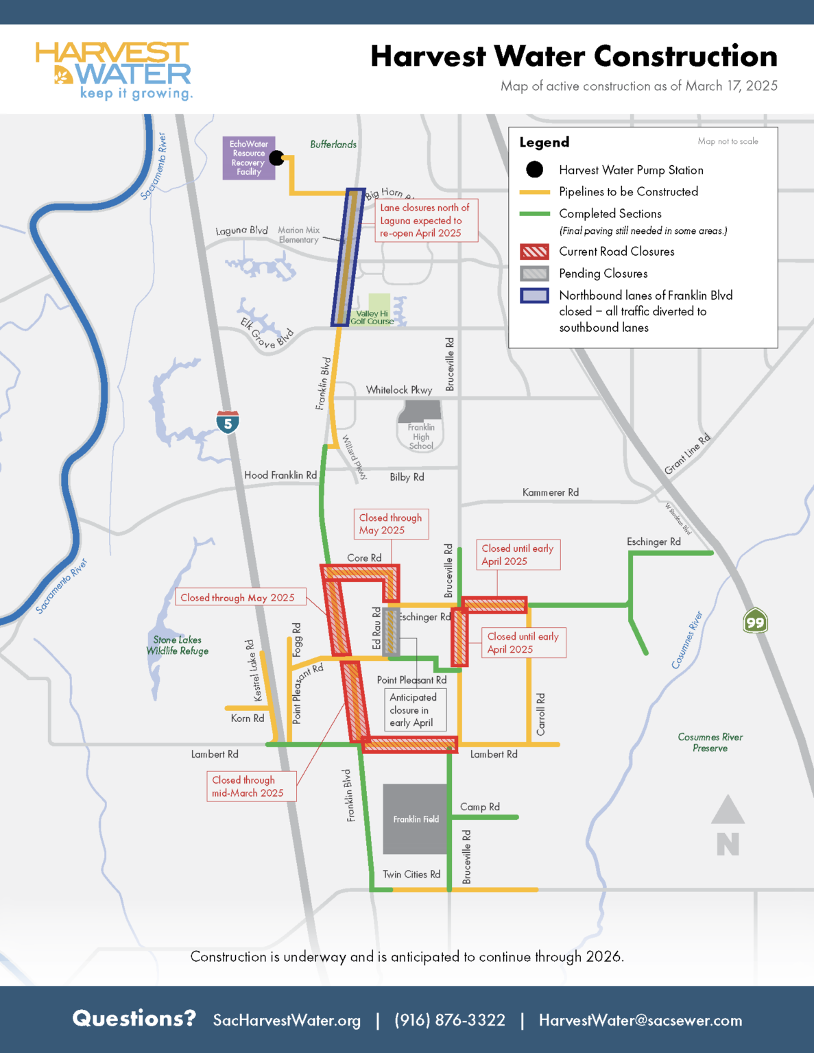 Harvest Water Construction Updates - Sacramento Area Sewer District